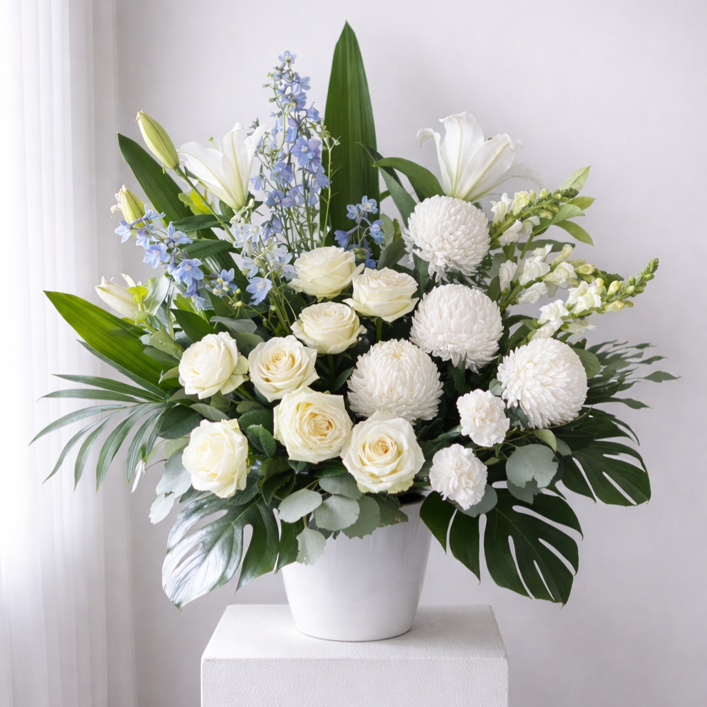 White & Green Funeral Flowers | Funeral Flowers Sydney – Palette de Flores